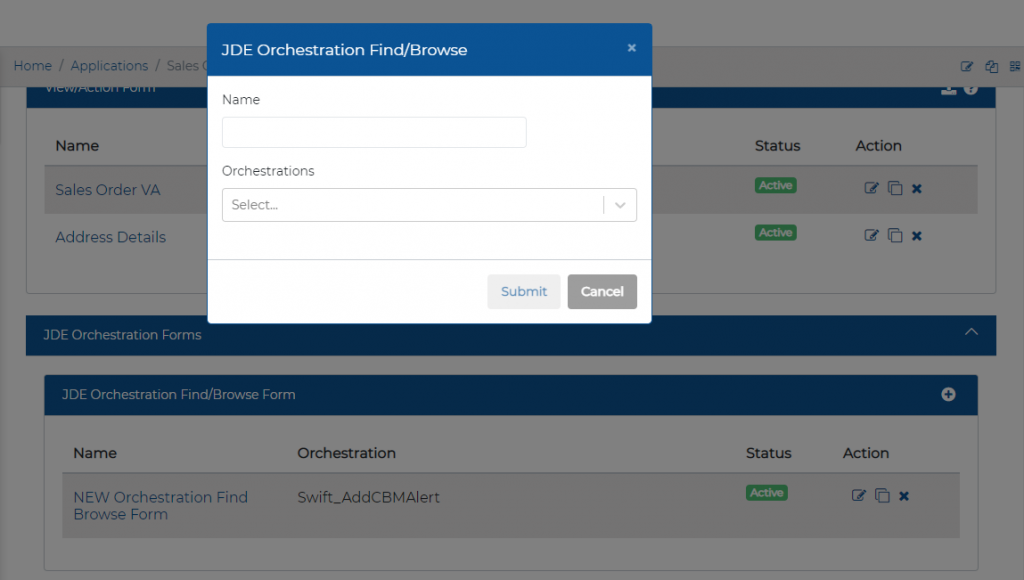 Swift – Create new Orchestration Find/Browse Form – Ephlux