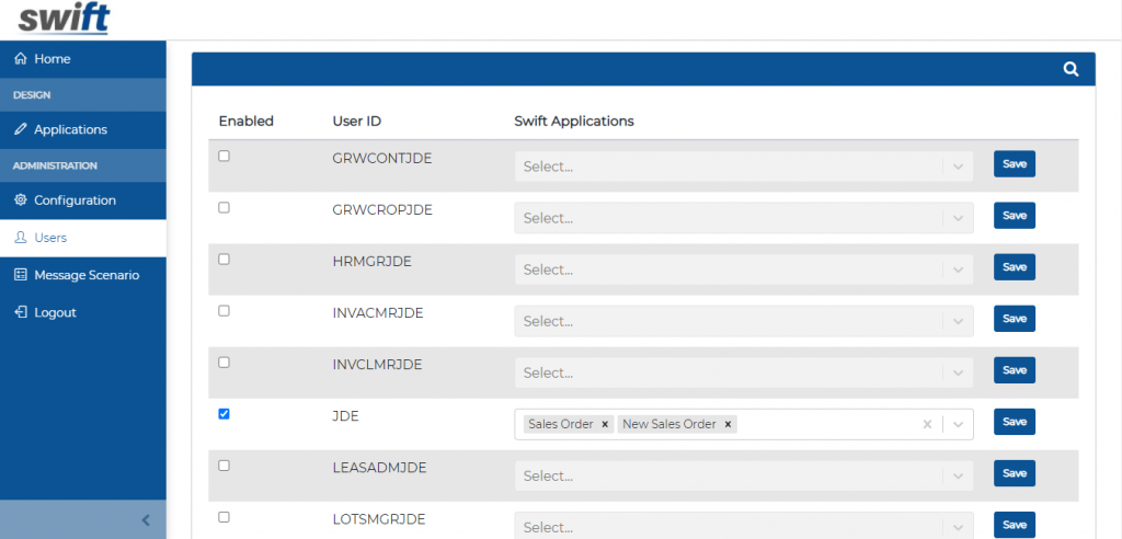 Swift – Administration User Security – Ephlux