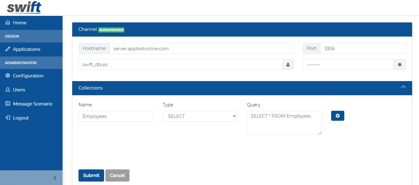 Create new Database Channel – Ephlux
