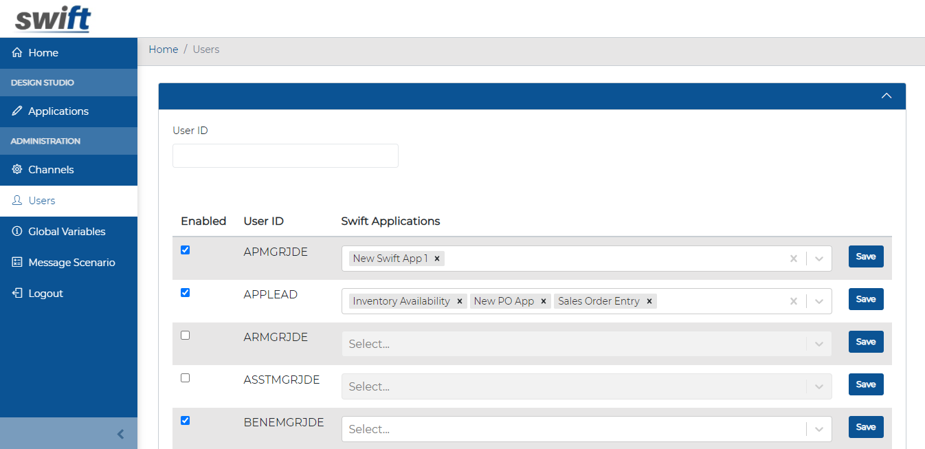 Swift – Administration User Security – Ephlux