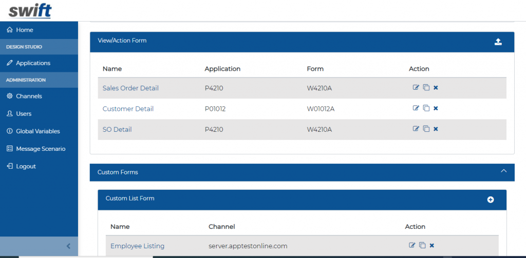 Swift – Create new View/Action Form – Ephlux