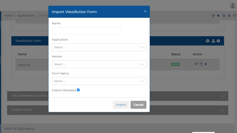 Swift – Create new View/Action Form – Ephlux