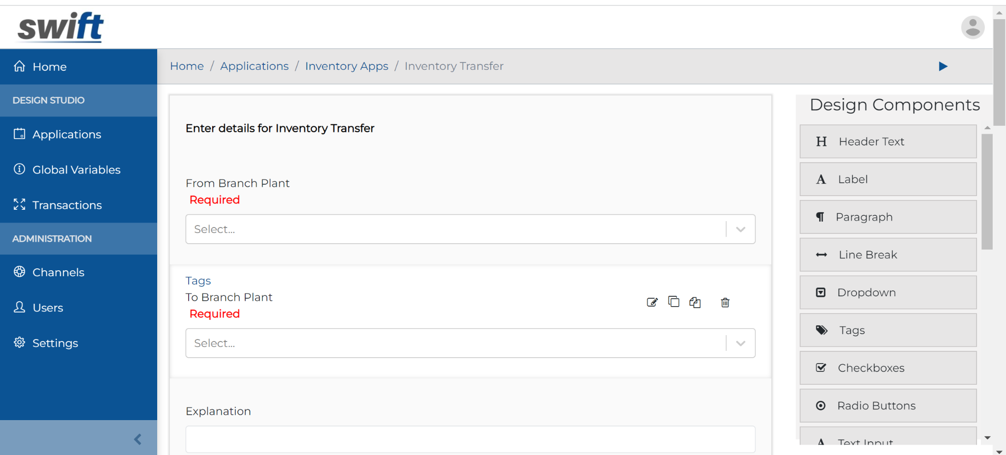Swift – Create/Import new Entry Form – Ephlux