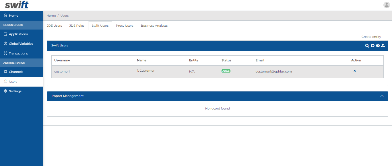 Swift User’s Access/Security – Ephlux