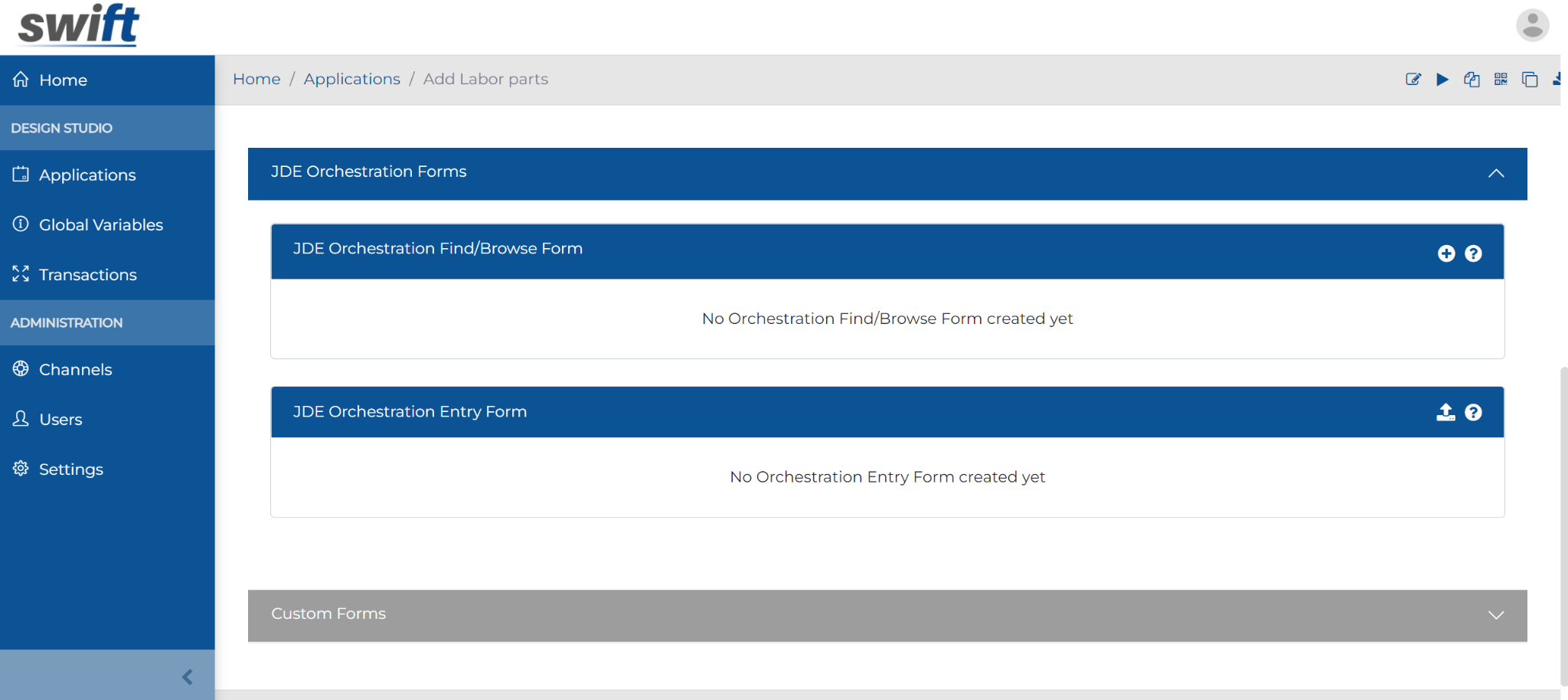 Swift – Import new Orchestration Entry Form – Ephlux