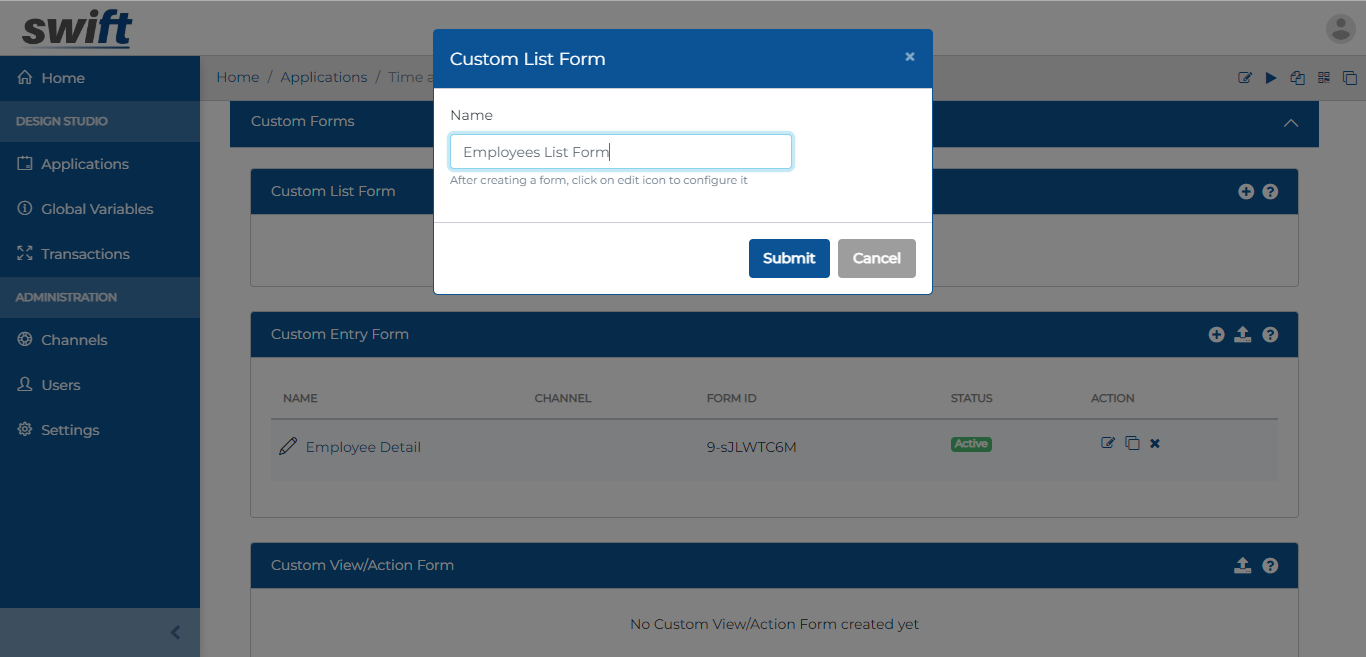 Swift – Create Swift Custom DB Listing Form – Ephlux