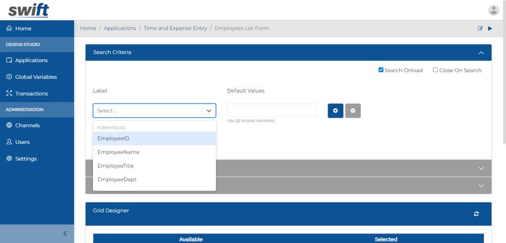 Swift Create Swift Custom Db Listing Form Ephlux