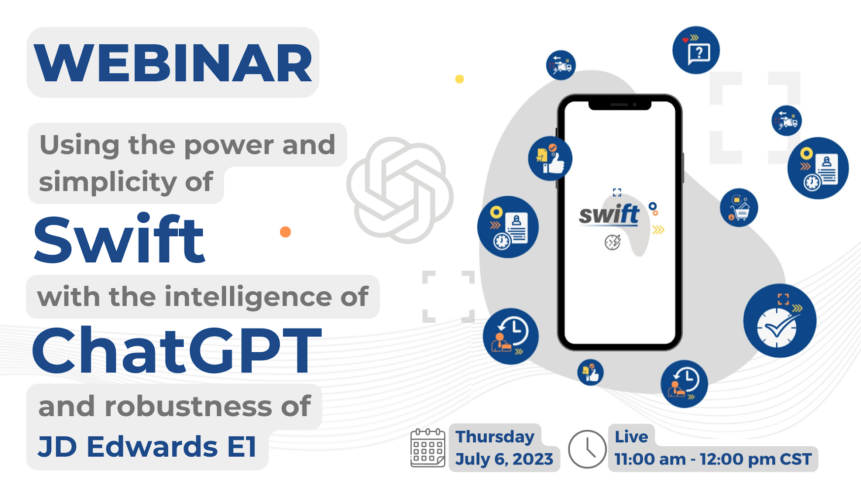 Join our webinar to experience the Power of Swift with the intelligence of ChatGPT and ...